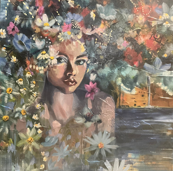 Awakening Self | Mixed Media Oil Painting – Sarah Andreas Art