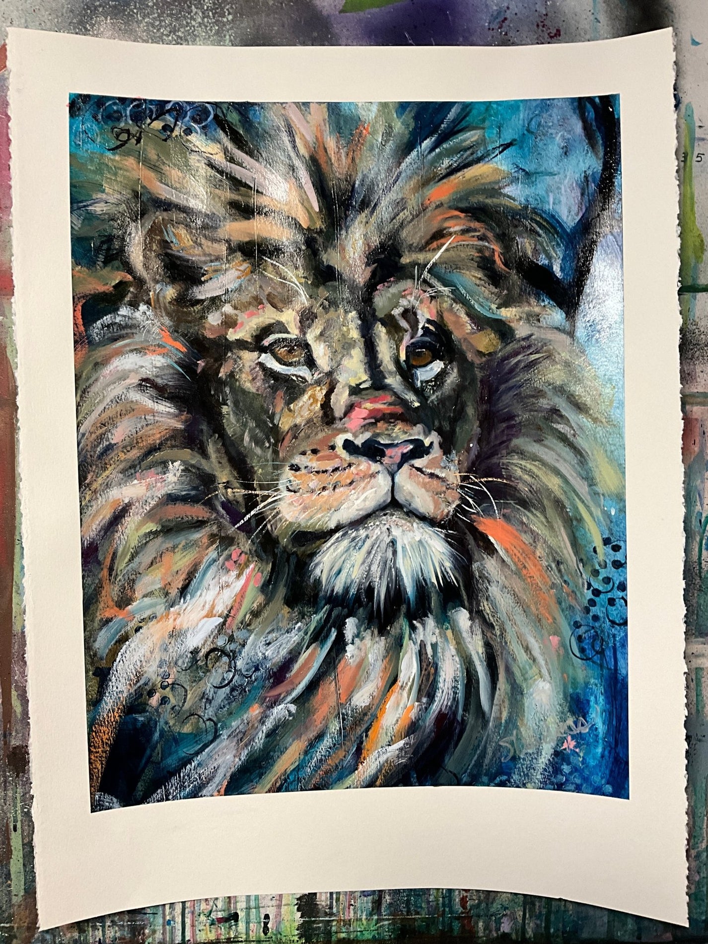 Majesty's Muse Lion Painting | Courageous Hearts Series – Sarah Andreas Art